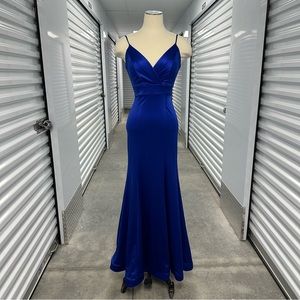 Teeze Me | Dresses | Y2k Teeze Me Royal Blue Shiny Stretch Maxi Dress ...